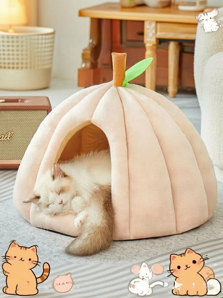 Домик для собаки и кошки, будка для животных мелких пород, дом лежанка для собак и кошек, розовый