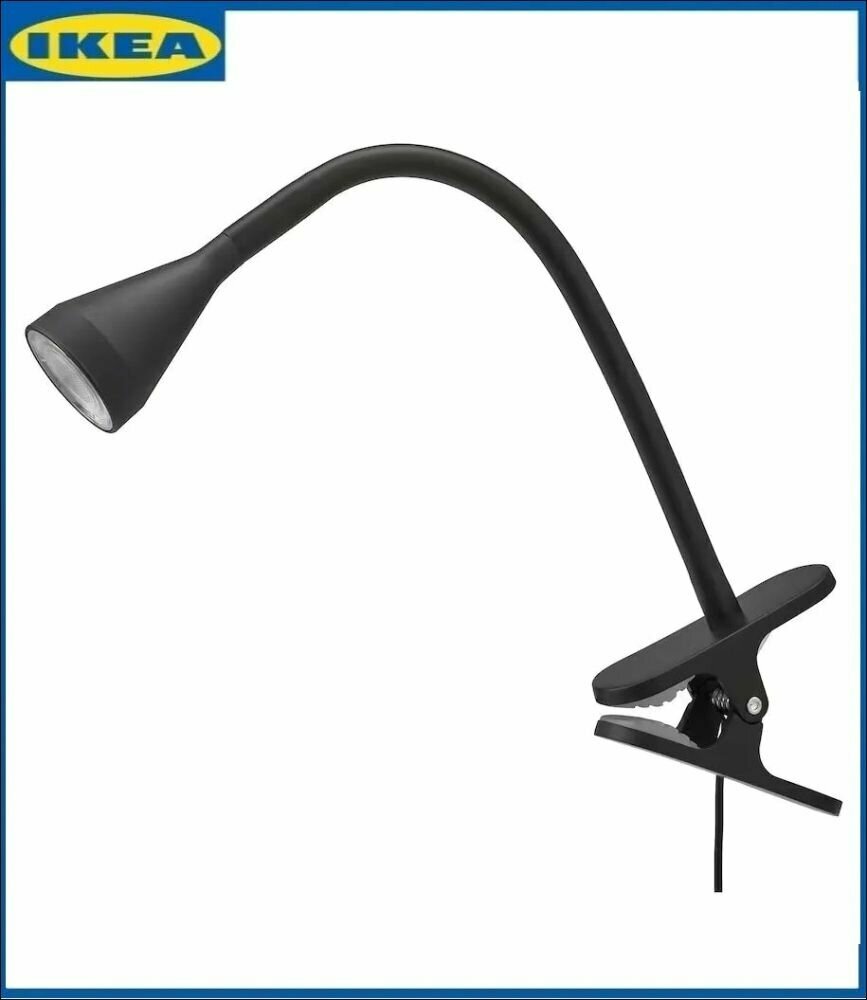 Лампа светодиодная с зажимом икеа нэвлинге, 1.9 Вт, черный. NAVLINGE