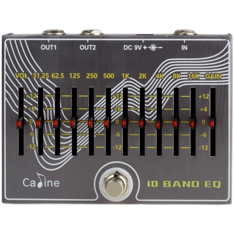 10-полосный эквалайзер с регулировкой гейна и двухканальным выходом для бас-гитары, идеально подходит для студийных и