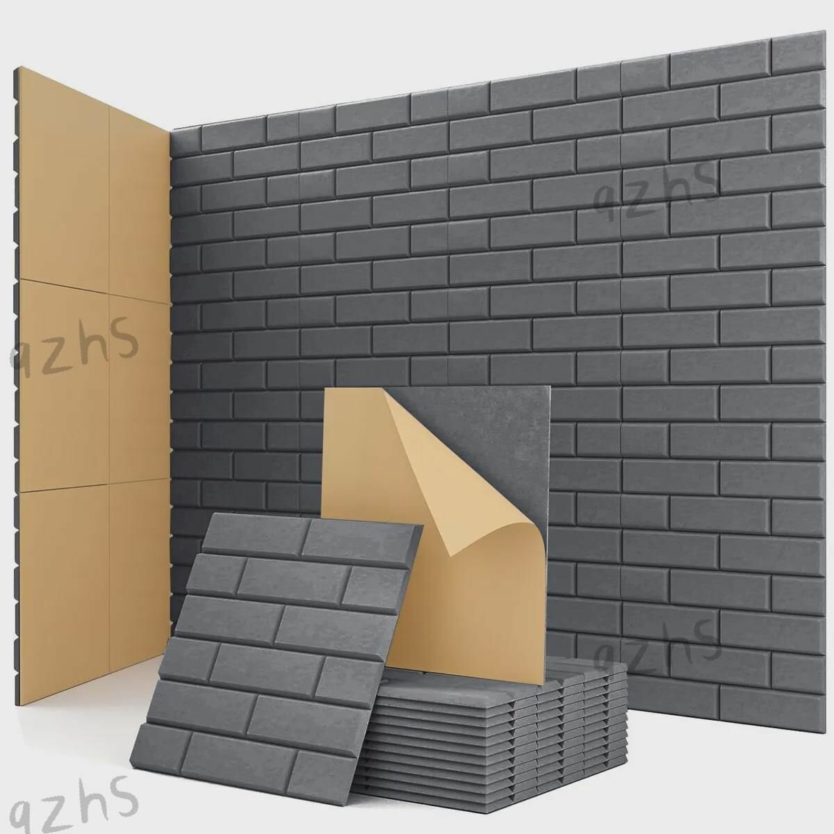 BEIYIN 12. шт Шумоизоляция Панель 300X300X9MM Звукоизоляционная самоклеящаяся Интерьерный декор