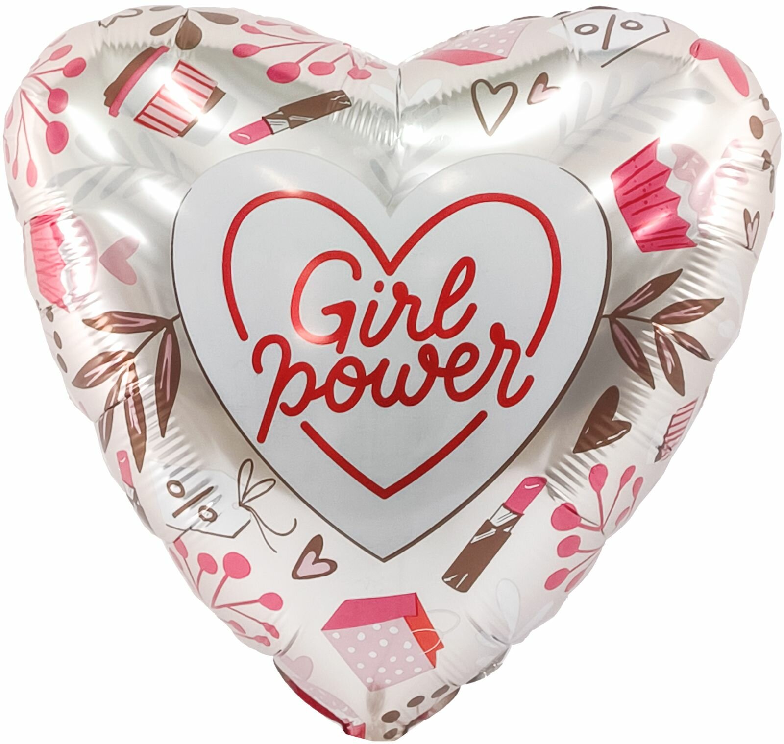 Воздушный шар Agura 19', 48 см, сердце, girl power, конфетка