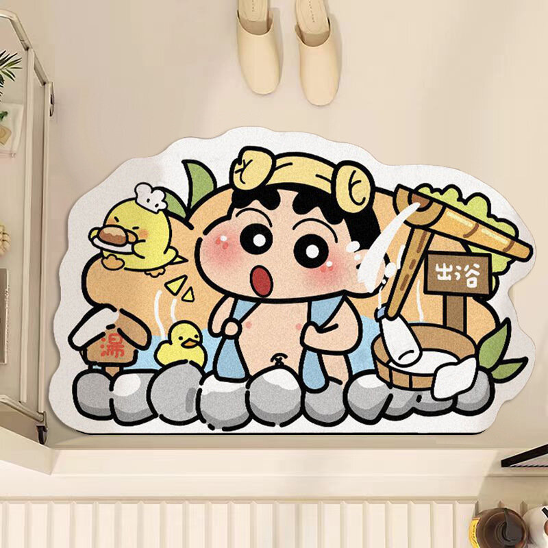 Коврики для пола из диатомовой грязи Crayon Shin-chan впитывающие и быстросохнущие коврики для ванной комнаты40*60cm
