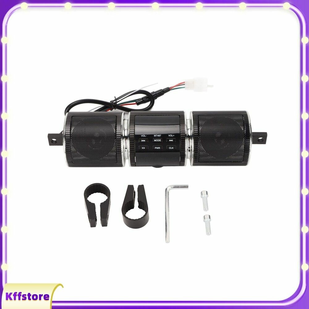 Мотоциклетный динамик Bluetooth, беспроводной, IP54 водонепр, DC12V, на руль, черный