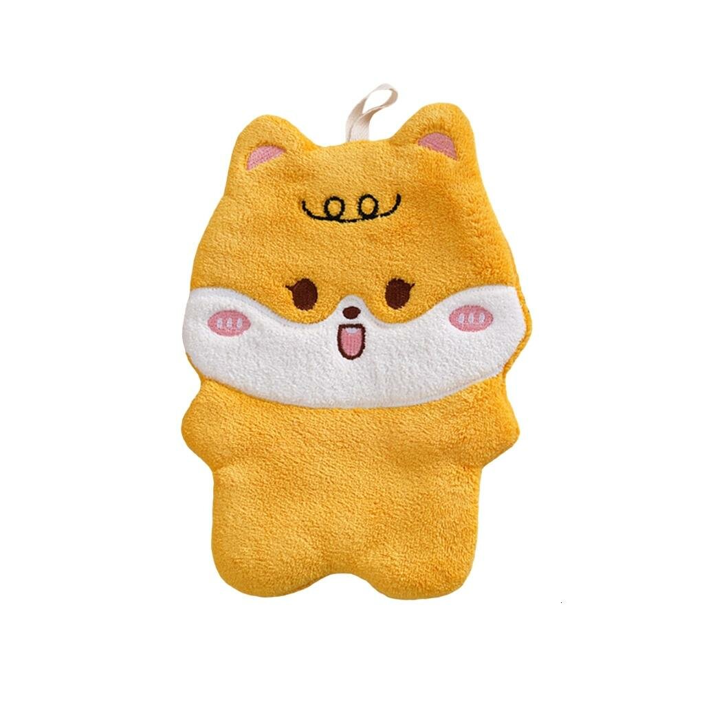 Детские махровые полотенца с животными, желтая маленькая лисичка