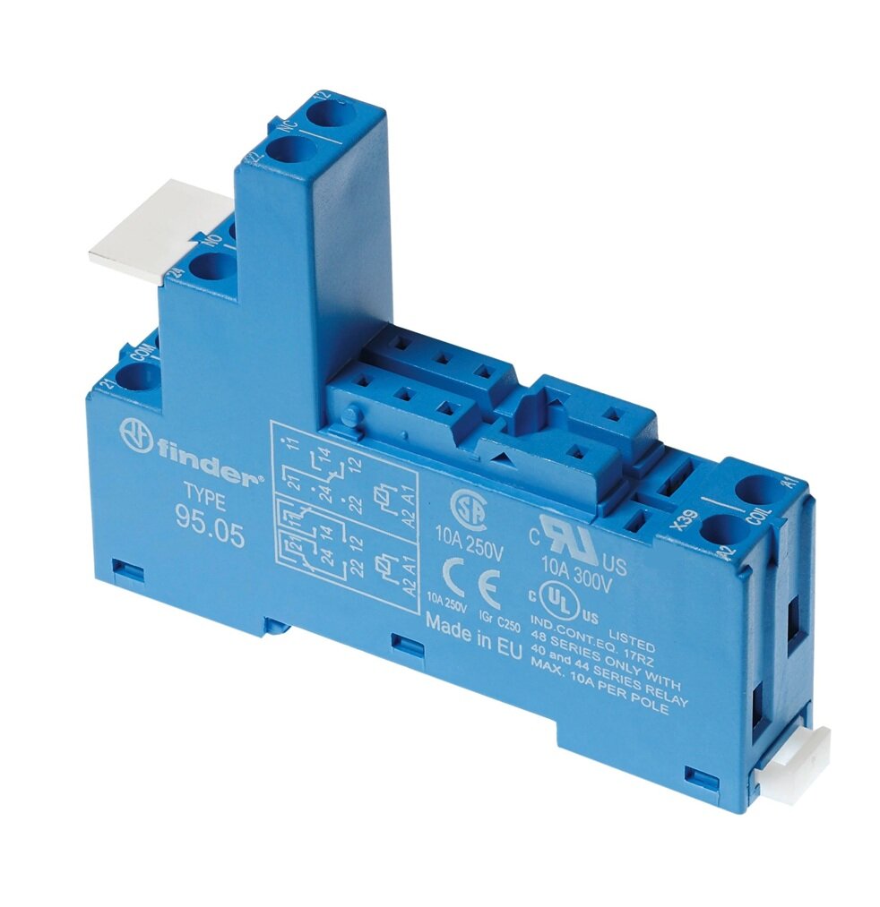 Розетка FINDER с винтовыми клеммами, с зажимной клетью, для реле серии 40.51-40.62