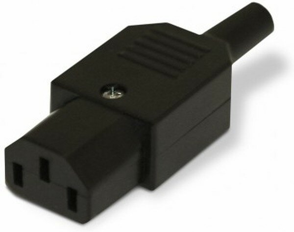 Разъем кабельный Hyperline разъем IEC C13, 10 А, 220 В, с плоскими контактами