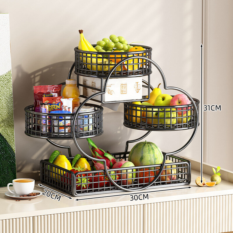 Фруктовая тарелка для гостиной, чайный столик, домашняя фруктовая тарелка, многоярусная стойка для хранения фруктов, тарелка для закусок, изысканная высококачественная корзина для хранения