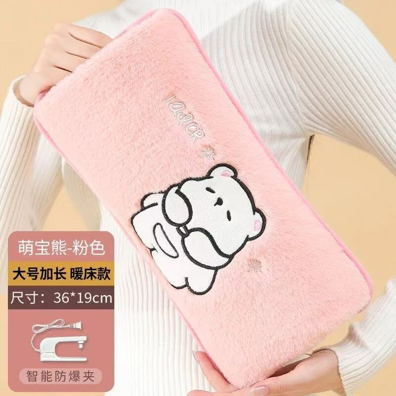 2025 Горячая бутылка с водой, перезаряжаемая, взрывобезопасная, теплая водяная сумка, национальный стандарт, мультяшный плюшевый милый грелка для рук, сумка для грелки, теплая для ребенка