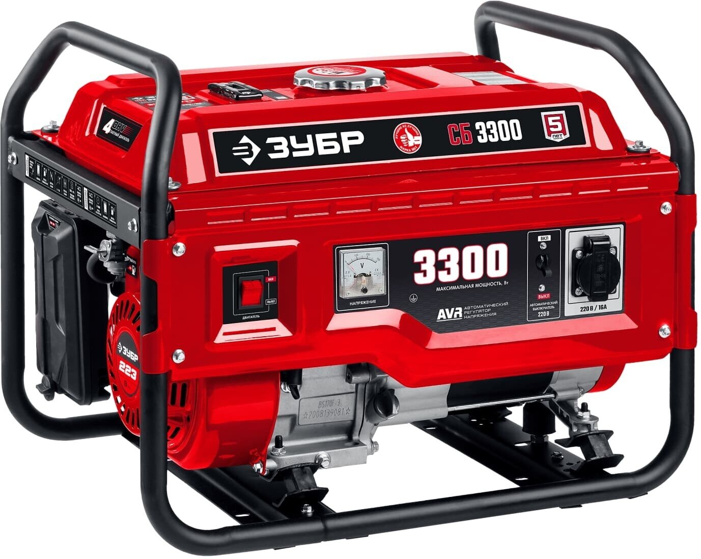 Бензиновый генератор Зубр СБ-3300 (3 кВт, ручной запуск)