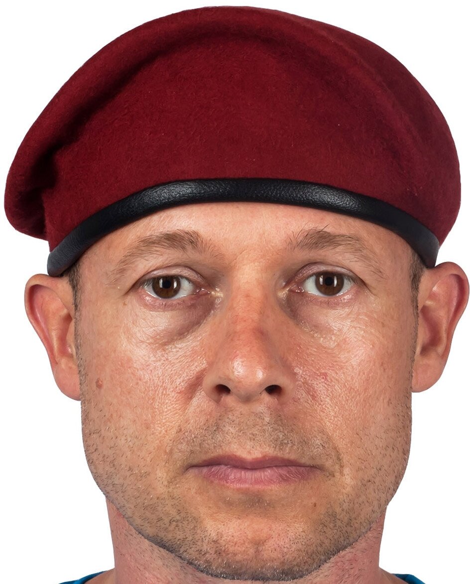 Краповый берет, берет бесшовный, плотный фетр, не отбитый, размер 55