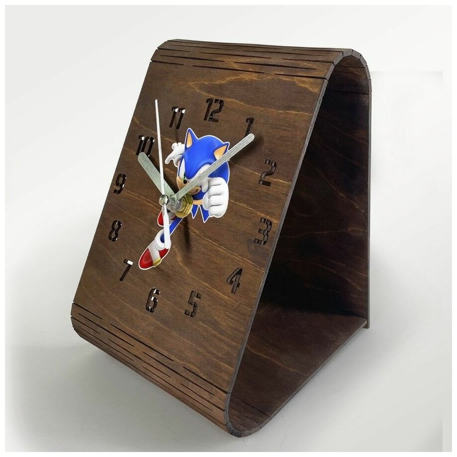 Настольные часы из дерева, цвет венге, яркий рисунок игры sega sonic - 23