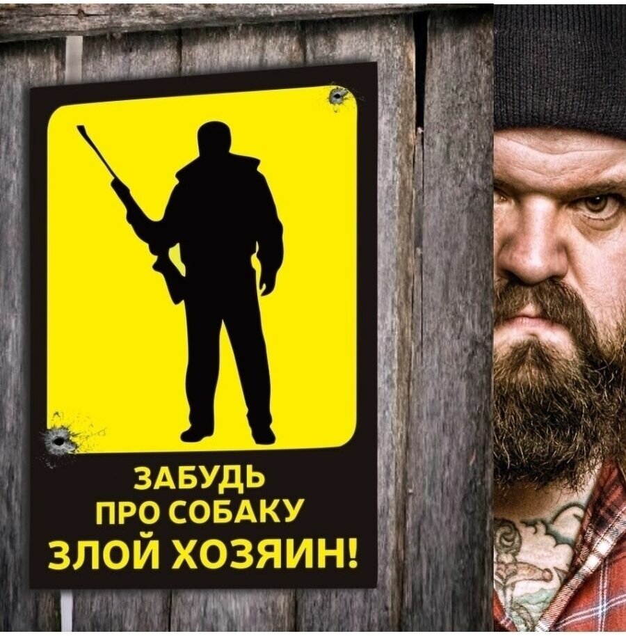 Табличка на дом Злая собака 20х30 см