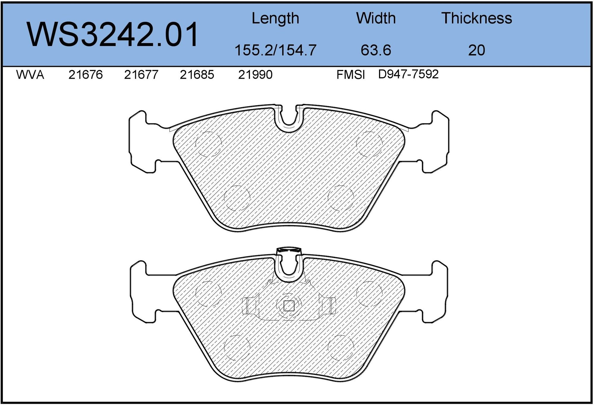 Колодки тормозные дисковые перед JEENICE WS3242.01
