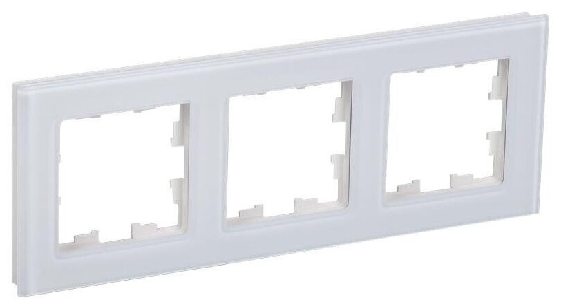 Рамка 3-м BRITE РУ-3-2-БрБ стекло бел, IEK BR-M32-G-K01 (1 шт.)