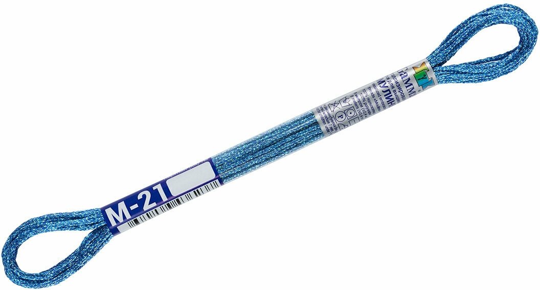 Нитки для вышивания Gamma мулине NM металлик 100% полиэстер 12x8 м М-21 синий