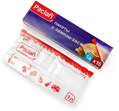 Пакеты для замораживания Paclan, 28, 25 мкм х 27 см, 3 л, 10 шт ...