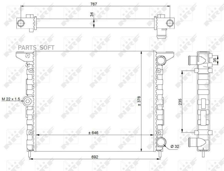 NRF 519523 Радиатор охлаждения двигателя VW Sharan 1.8 96- ()