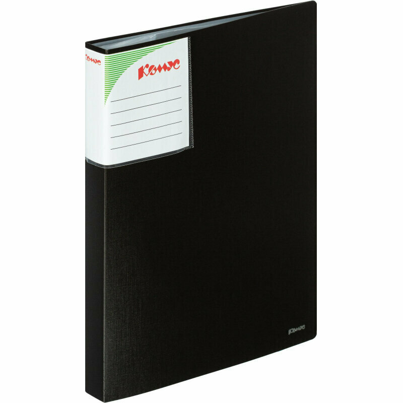 Папка файловая 40 файлов Комус Шелк черная, 328007