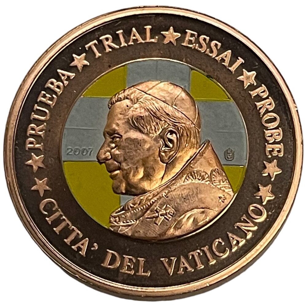 Ватикан 5 евроцентов 2007 г. (Флаг Евросоюза) Specimen (Проба) (Цветное покрытие)