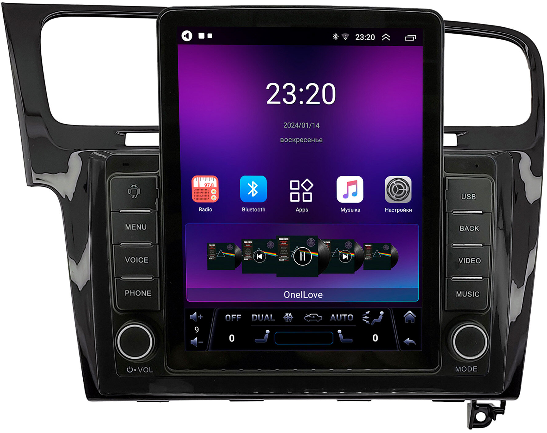 Штатная магнитола Volkswagen Golf 7 2012-2020 (глянцевая) Canbox GTR095-10-469 на Android 10 (QLed, 4/64, DSP, CarPlay)