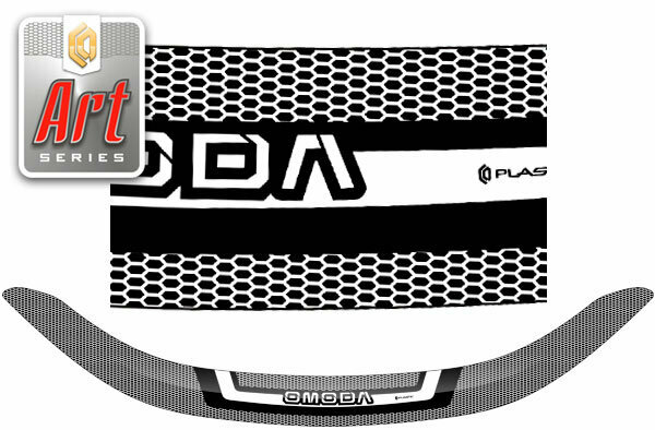 Дефлектор капота Omoda C5 2021 - н. в. Серия "Art" белая САпластик