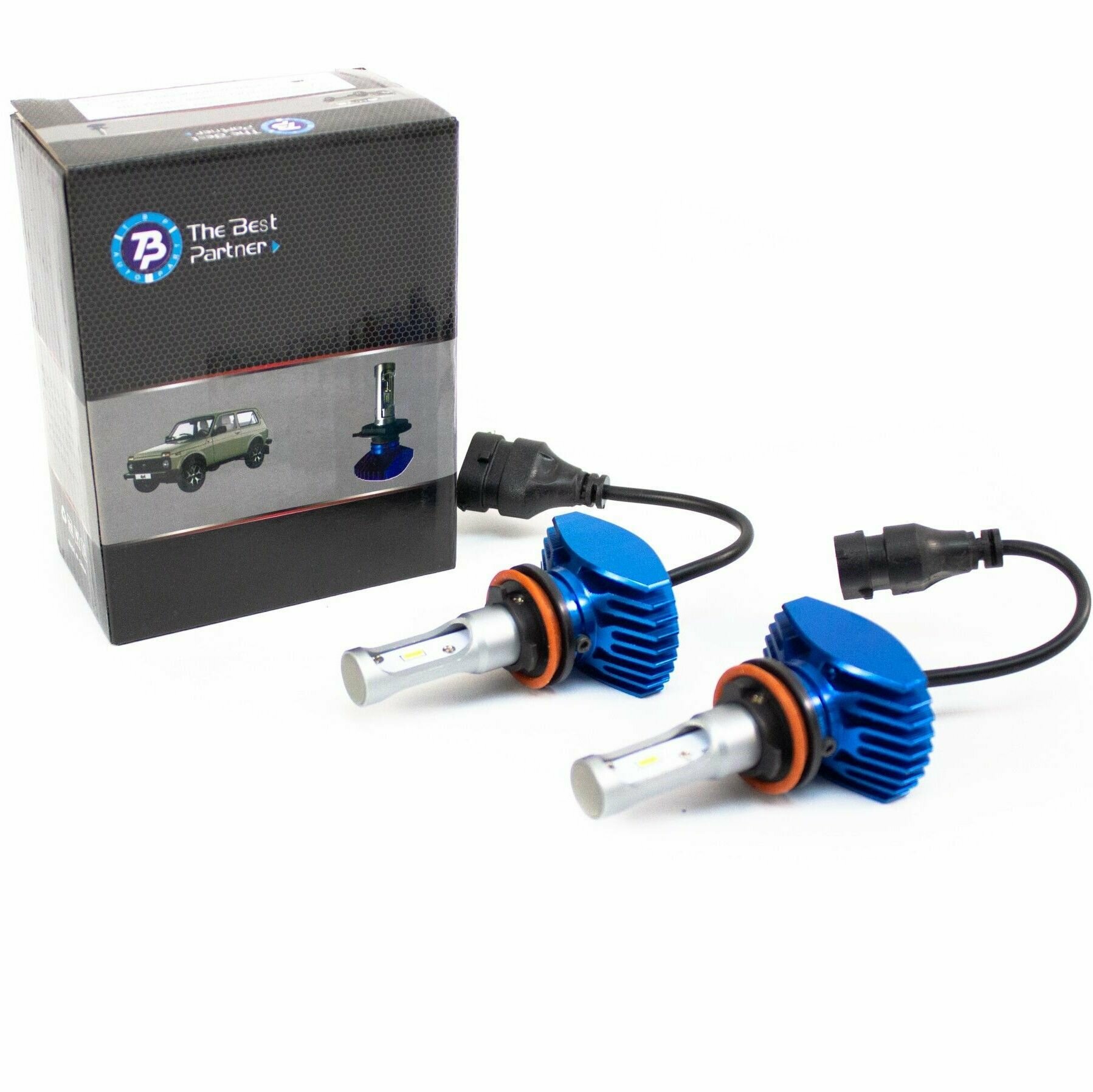 Лед лампы h11 6000к с радиатором "BestPartner" комплект автолампы 2шт.