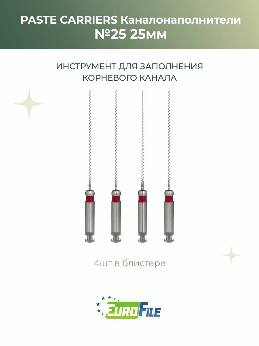 Каналонаполнители Paste Carriers 25мм №25, 4шт, Еврофайл
