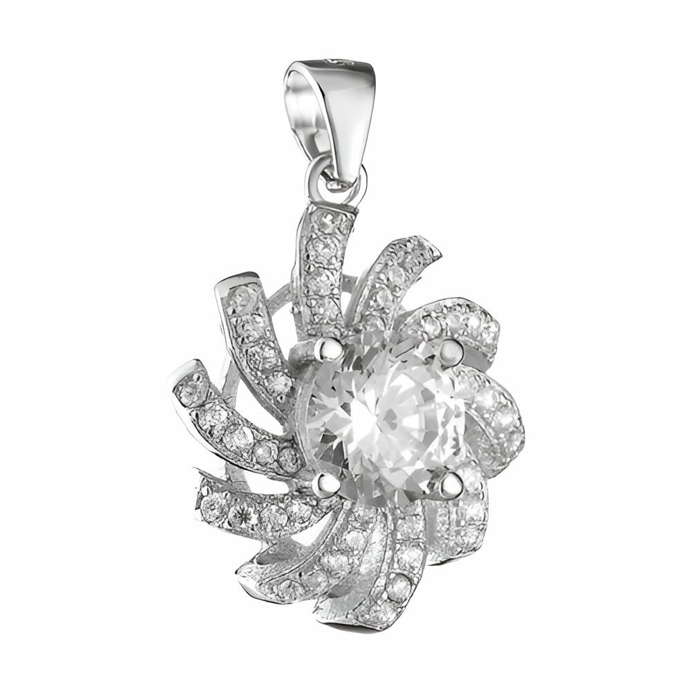 Подвеска, серебро, 925 проба, родирование, фианит