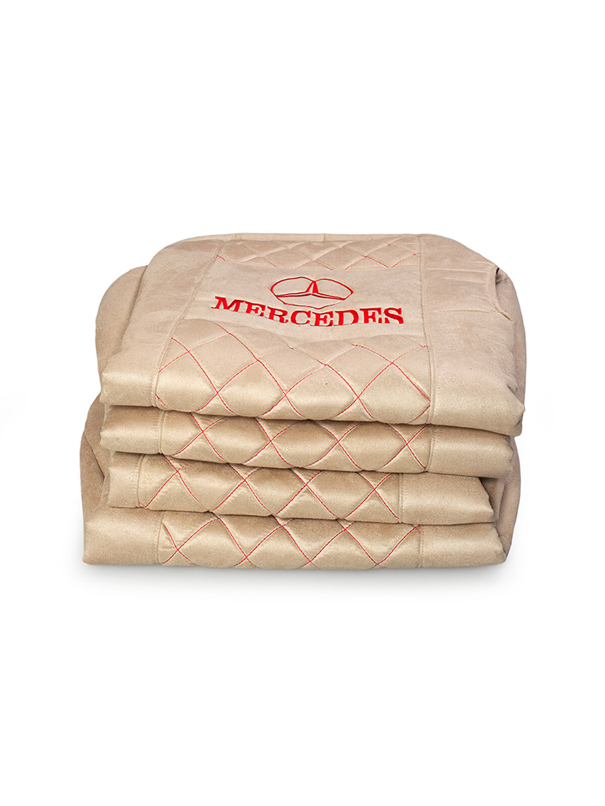 Чехлы на сиденья стеганые для "MERCEDES AXOR 2012" (1 ремень) 2 высоких сиденья. Цвет бежевый (Alicante) Производство Россия (18651)