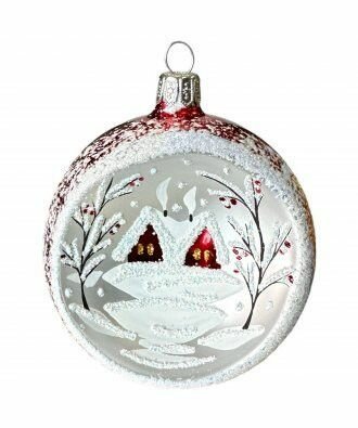 Шар на елку с лункой "Домики"