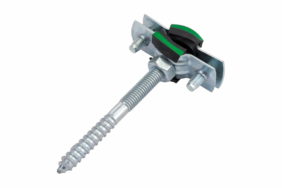 MAYER сантехнический хомут со шпилькой 8x80, дюбель для труб 1/4' (11-15 мм) и гайка М8