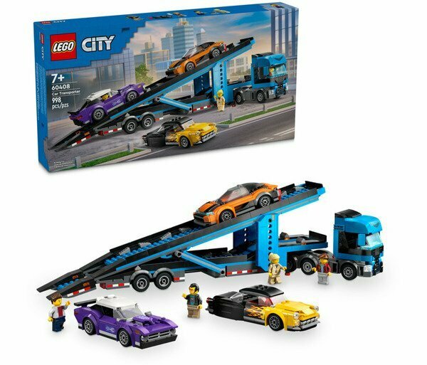 Конструктор LEGO City 60408 Грузовик-автовоз со спортивными автомобилями (Lego 60408)