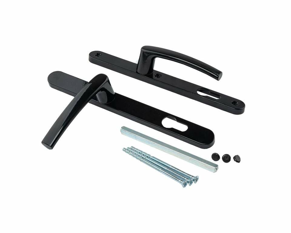 Гарнитур нажимной с подпружиниванием Mezut 25/92 (3 винта) чёрный RAL9005