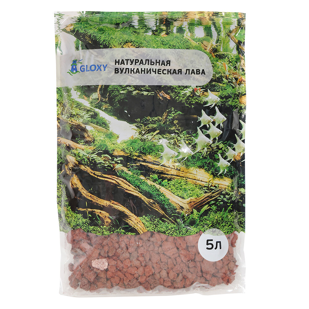 Грунт природный GLOXY Лава красная, 10-20 мм, 5 л
