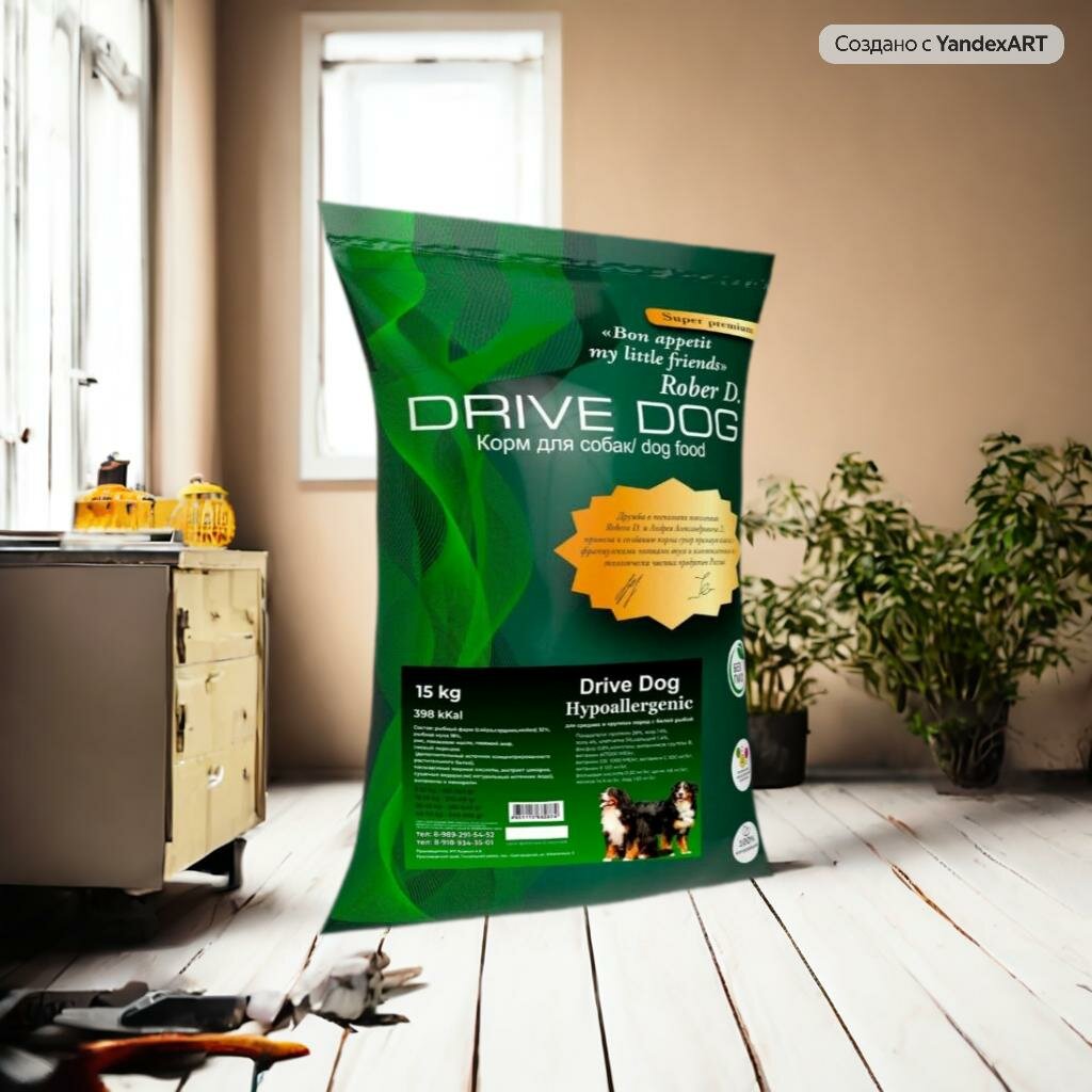 Hypoallergenic полнорационный сухой корм для собак средних и крупных пород гипоаллергенный с белой рыбой 15 кг