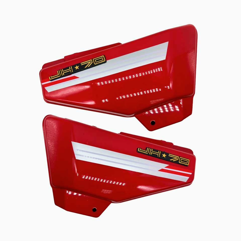 Крышки боковые на мопед Альфа (красные, комплект)