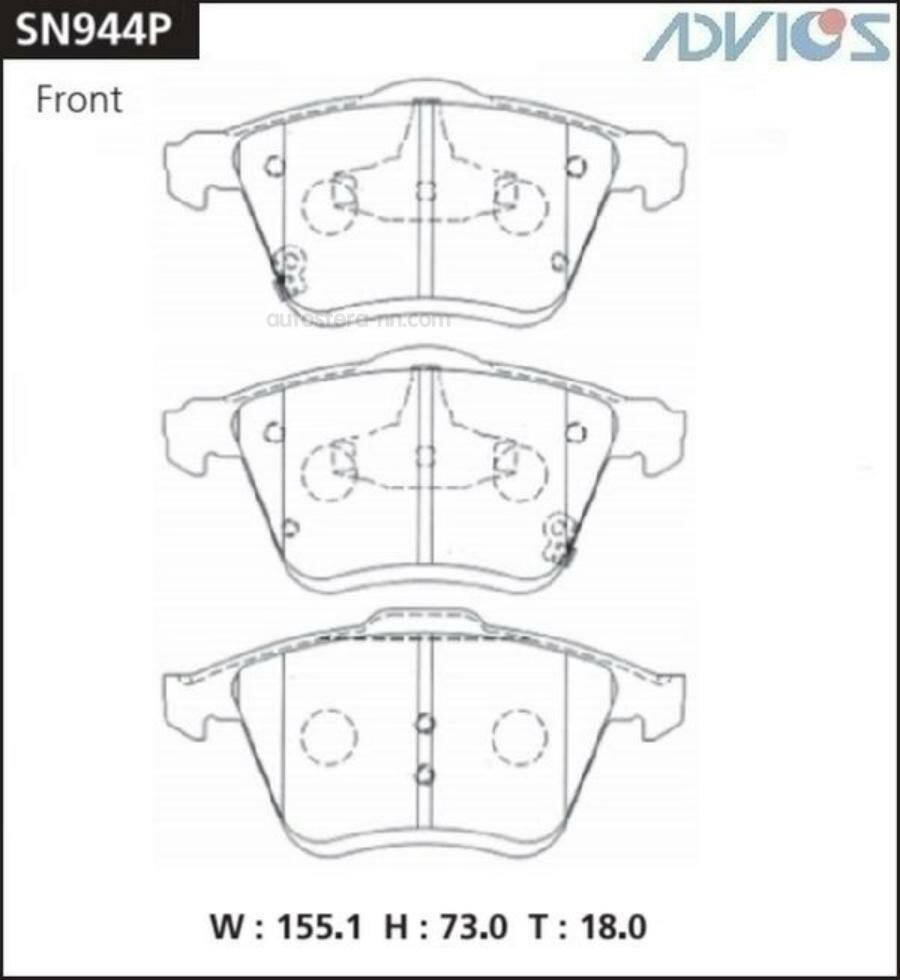 ADVICS SN944P SN944P ADVICS Дисковые тормозные колодки ADVICS