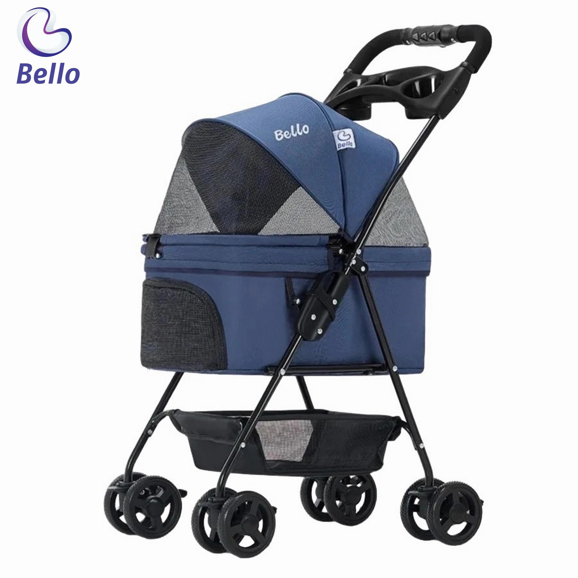 Коляска для кота прогулочная Bello, не съемная, нагрузка до 12 кг