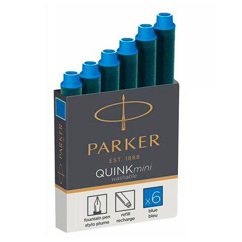 Parker Чернила (картридж), синий, 6 шт в упаковке