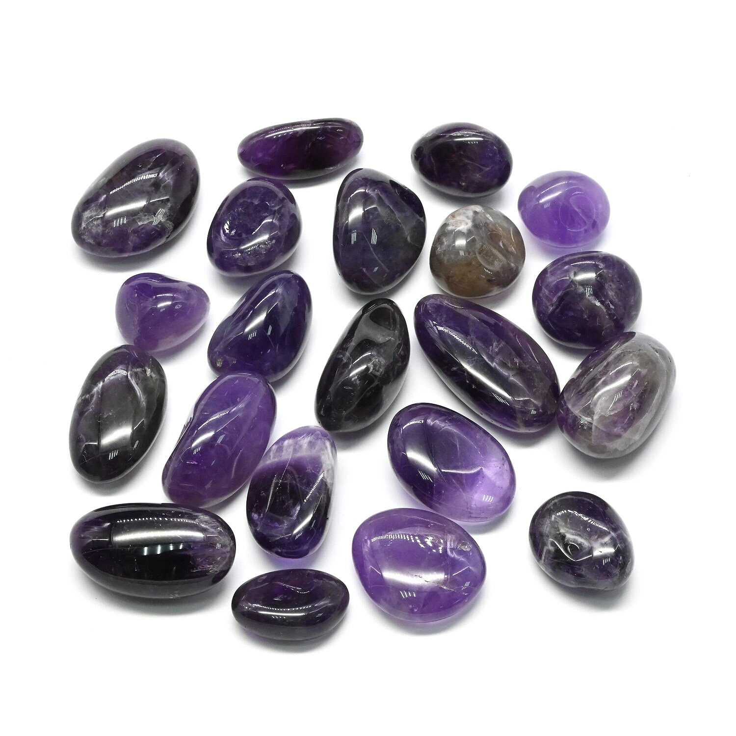 Аметист галтовка фракция 15-25мм, упаковка 100г .