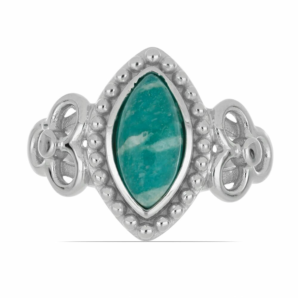 Кольцо Ювелирия, серебро, 925 проба, родирование, амазонит