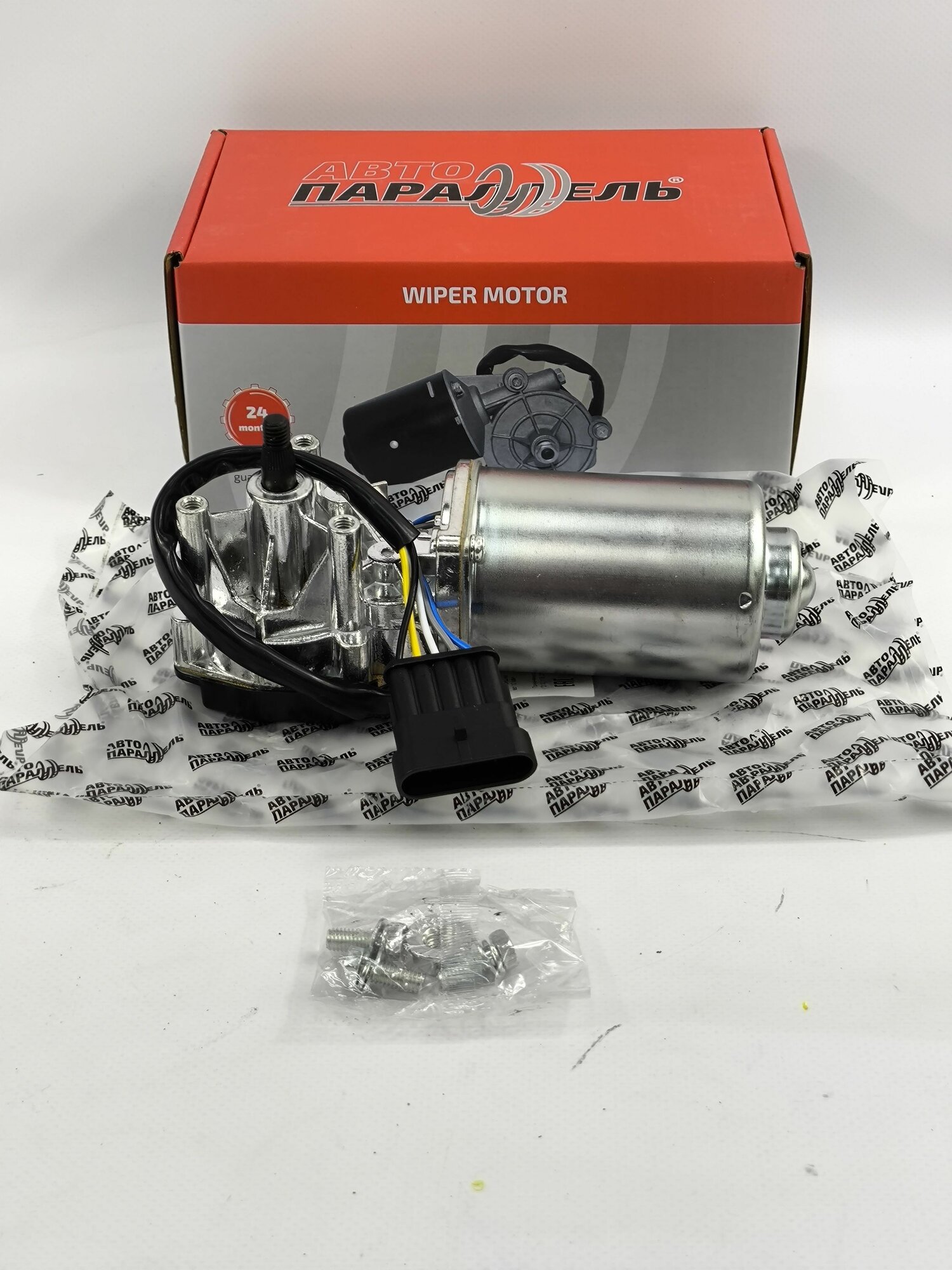 Моторедуктор стеклоочистителя (вал 10 мм, евро фишка AMP) ВАЗ 2170, 1118, 2123 (передний)