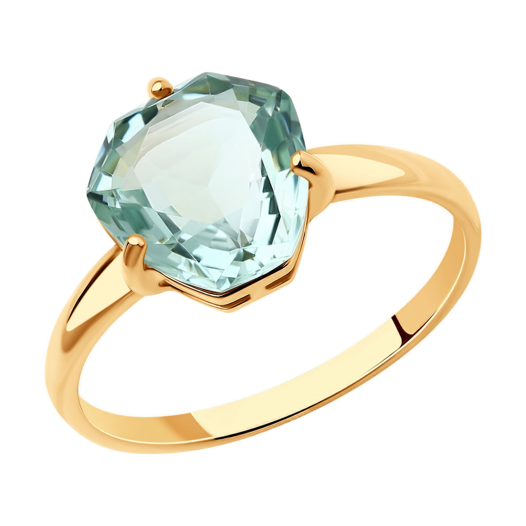 Кольцо, красное золото, 585 проба, аметист