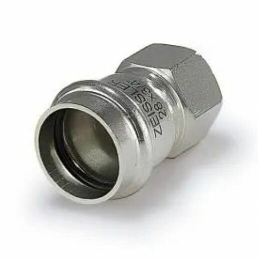 Пресс-фитинг из нержавеющей стали с внутренней резьбой 15mm*1/2, TIM, арт. ZTI.502.001504, ZTI.502.001504