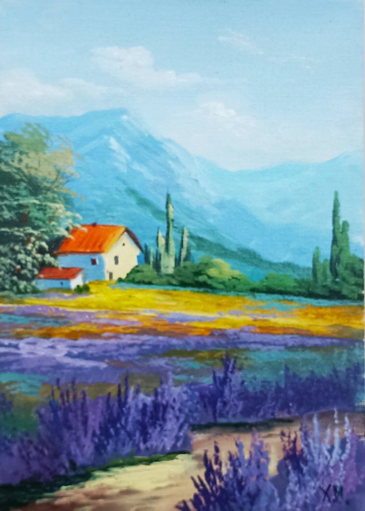Масло/холст. Италия. Тоскана. Летний пейзаж. 100% ручная работа, 100% живопись от Худ. мастерской Грëзы. 20х30 см