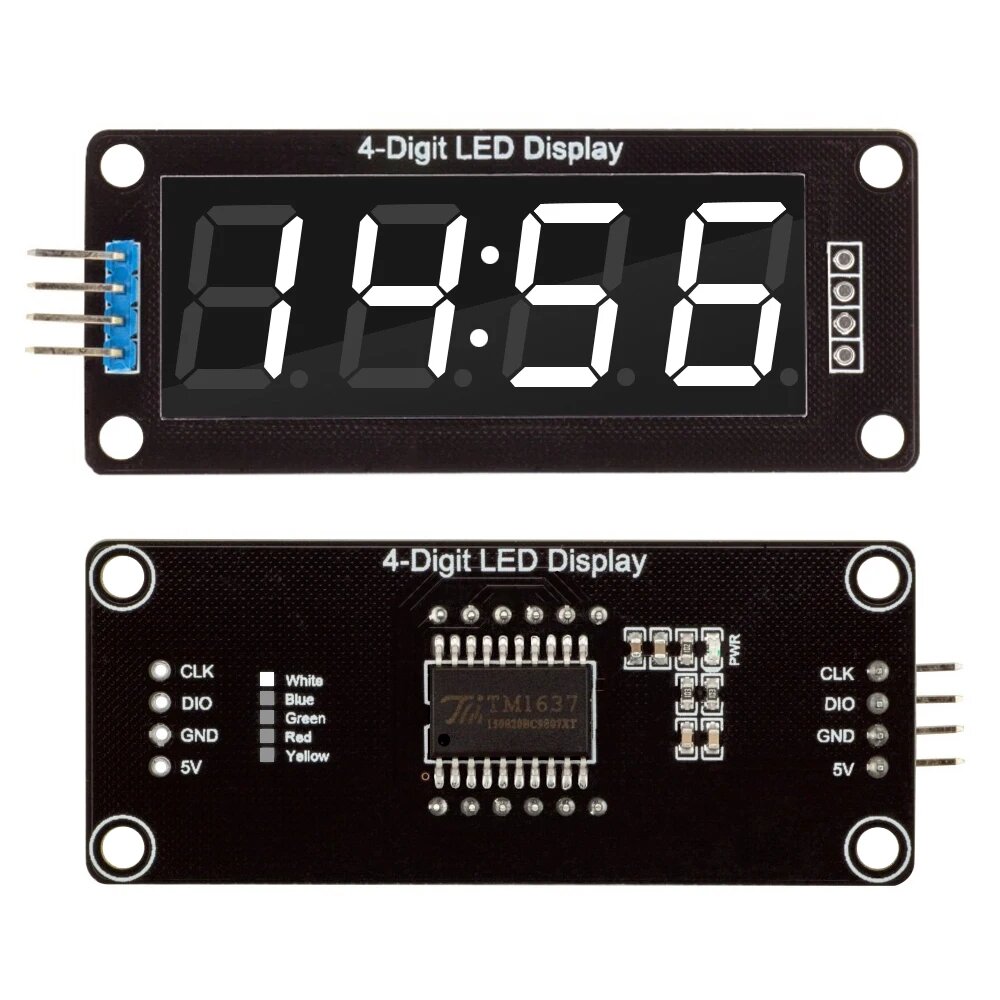 4-х разрядный LED дисплей TM1637, белый