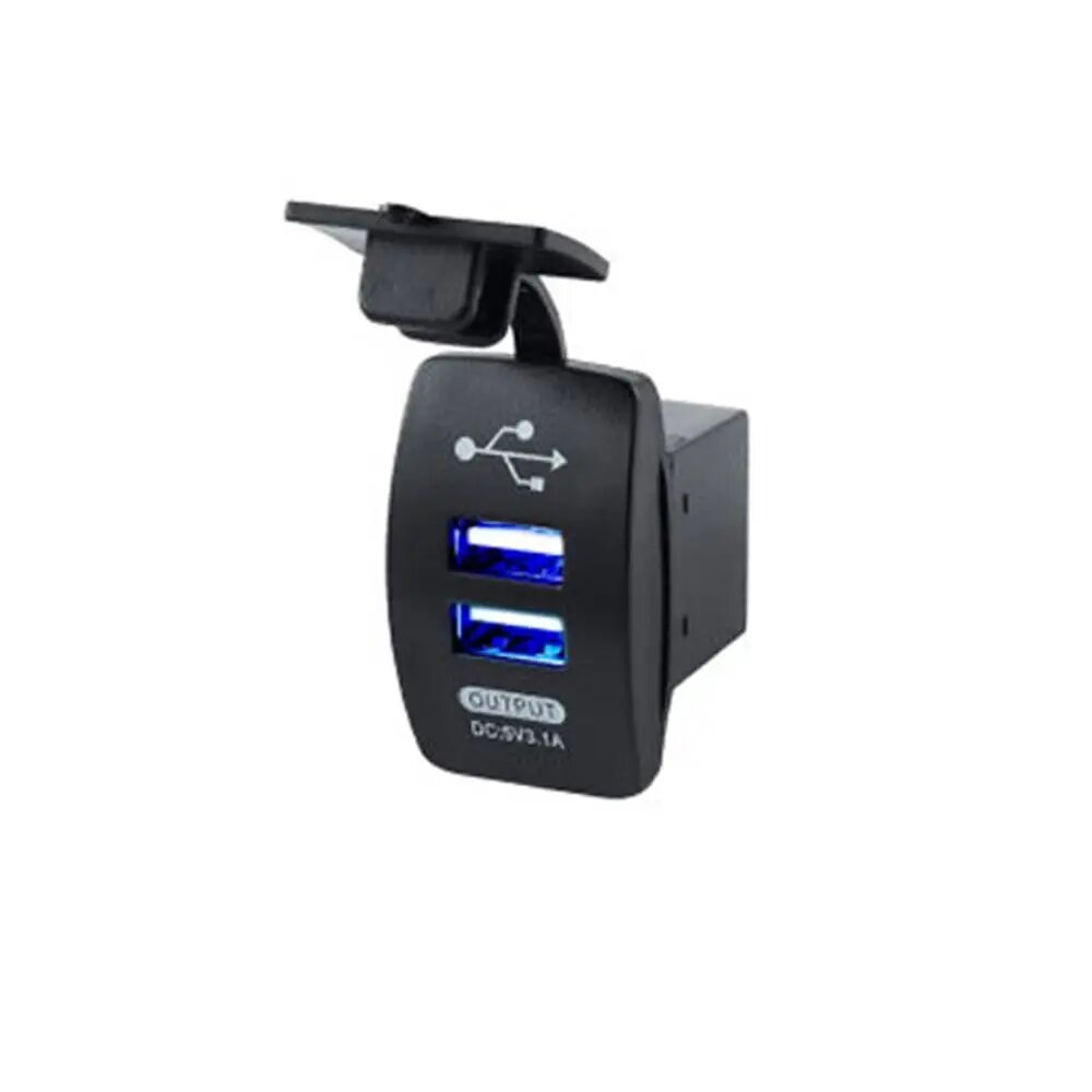Автомобильное зарядное устройство 2 USB синий