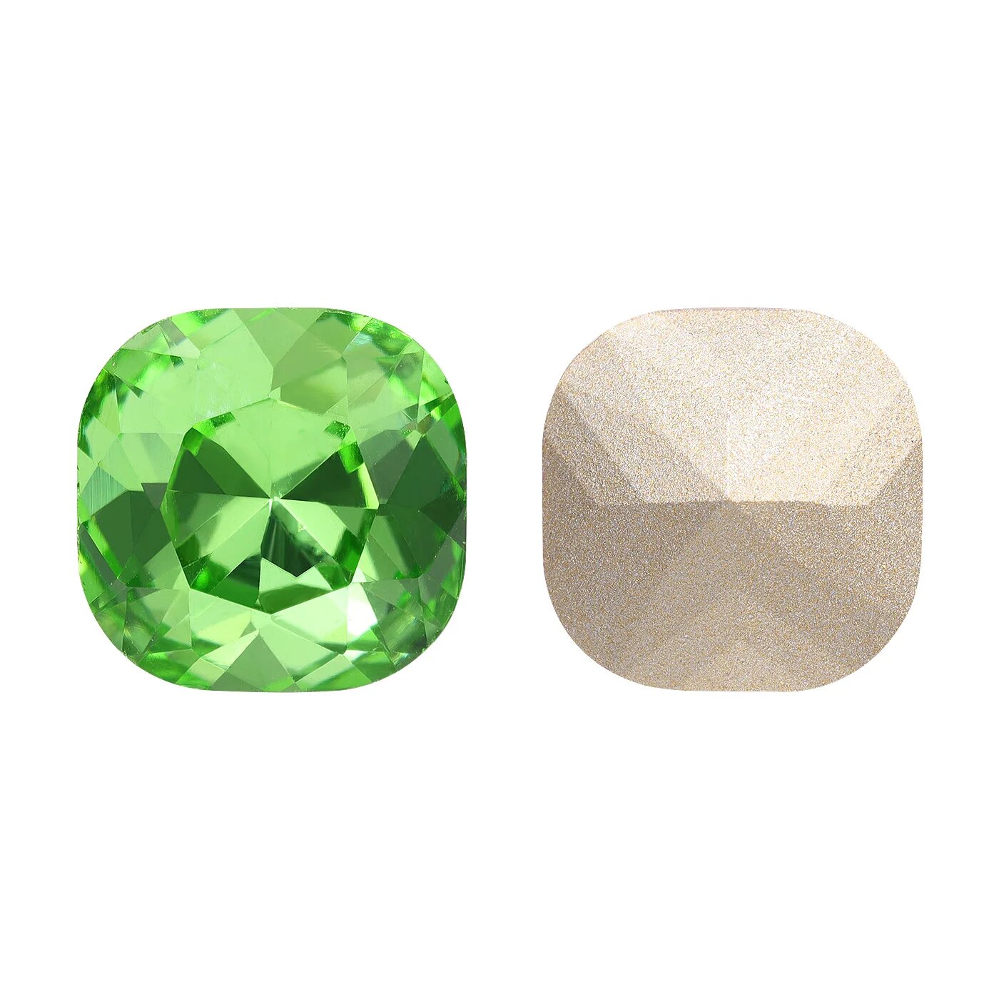 Кристаллы K9 стекло квадратные для декора Изумрудный, 12mm, Peridot