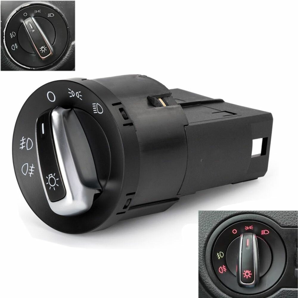 Для VW PASSAT, GOLF, JETTA, BEETLE, SHARAN, POLO, BORA 1999-2010 Фольксваген включения фар Переключатель света с встроенным датчиком освещенности 3BD941531A