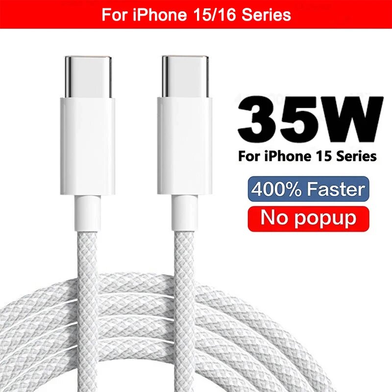 PD 35 Вт быстрое зарядное устройство для iPhone 16 15 14 12 11 13 Pro Max 8 Plus XS XR USB C кабель зарядное устройство быстрая зарядка кабели Type-C аксессуары